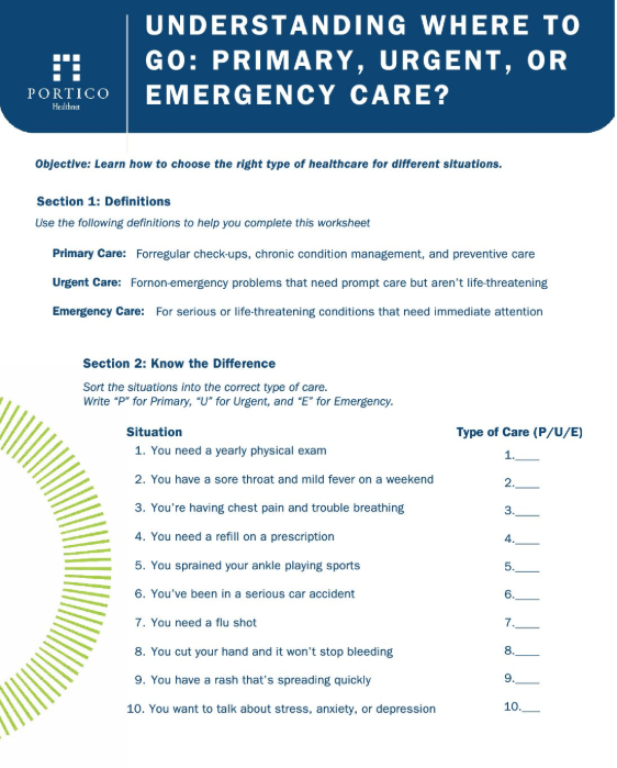 Lesson 4: Navigating Care Options | Portico Healthnet